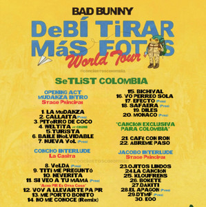 Bad Bunny “DTmF” World Tour | Conciertos Colombia 🇨🇴 🏟️ - playlist by ...