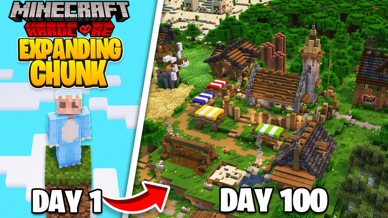100 Days in a 1x1 EXPANDING WORLD in Minecraft - WelcominTV | Podcast ...