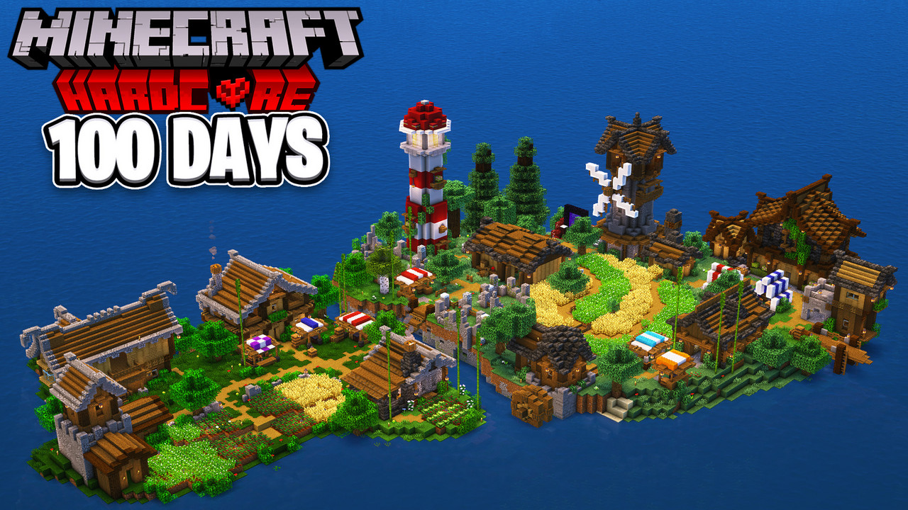 I Survived 100 Days on a DESERTED ISLAND in Minecraft Hardcore ...